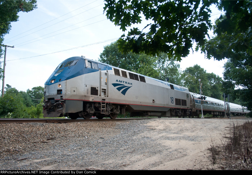 AMTK 18 Leads Amtrak 683 at Cook's Crossing